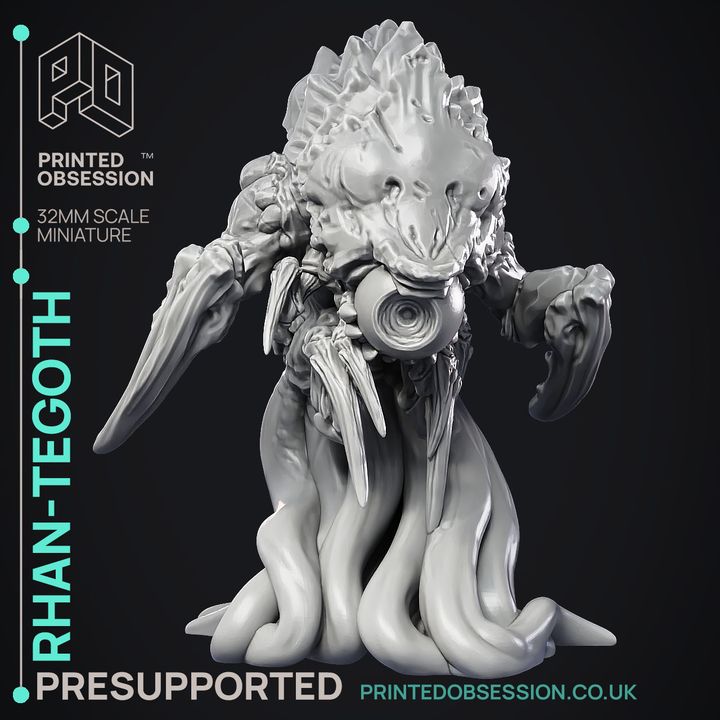 3D Printable Rhan-Tegoth - The Wondering Desert - PRESUPPORTED - Illustrated and Stats - 32mm ...